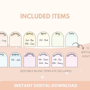 Pastel Gingham Classroom Birthday Display (digital Download) - Etsy