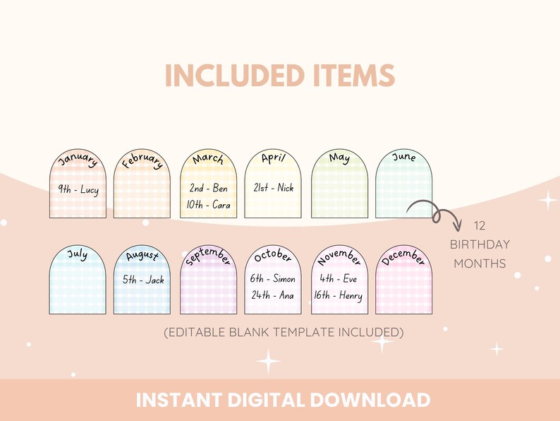 Pastel Gingham Classroom Birthday Display Bulletin Board Bundle ...