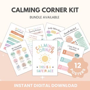 Calm Down Corner Poster, Safe Place Print, Calming Corner Printable ...