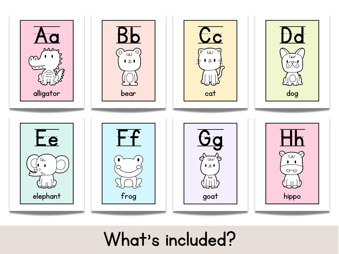 Pastel Animals Alphabet Posters for Classroom Displays Alphabet Posters ...