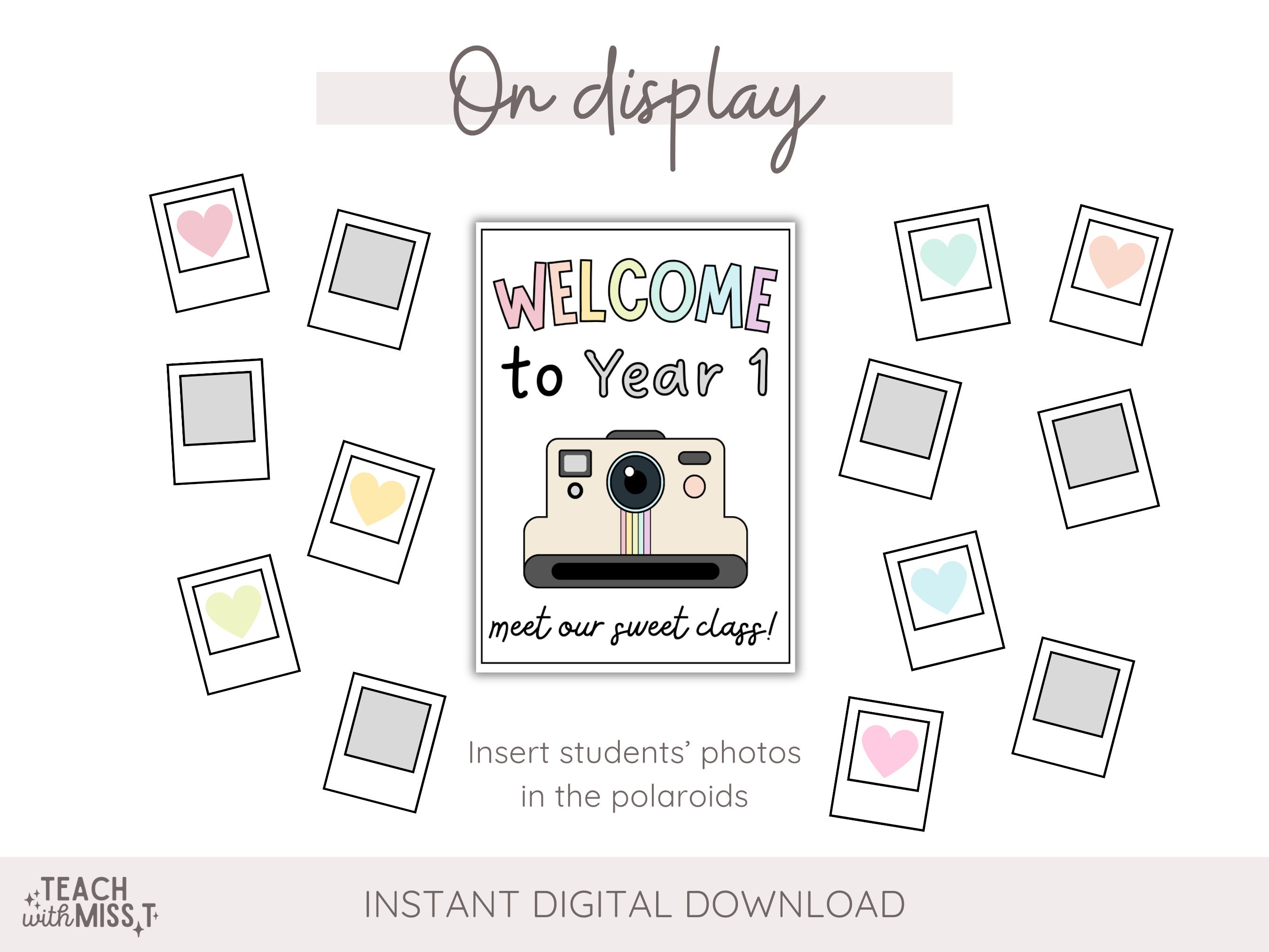 Polaroid Camera Classroom Door Display Editable Bundle Polaroid Camera ...