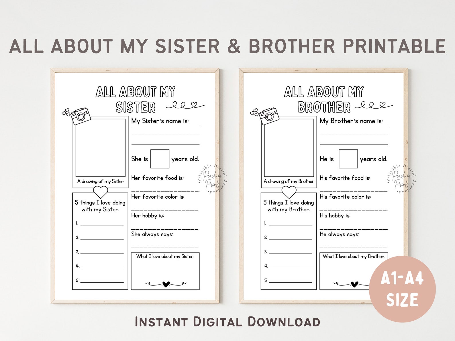 All About My Family Printable Template All About Me Mom Dad | Etsy