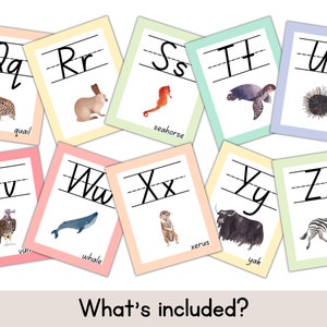 Watercolor Animal Alphabet Posters: Calm Classroom Decor (digital ...