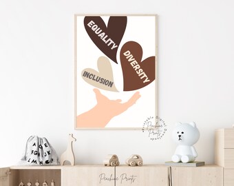 Inclusive Classroom Art Diversity Poster Human Equality Art | Etsy