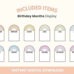 Pastel Rainbow Classroom Birthday Display (digital Download) - Etsy