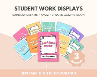 Amazing Work Posters | Rainbow Sprinkles Bulletin Board (digital ...