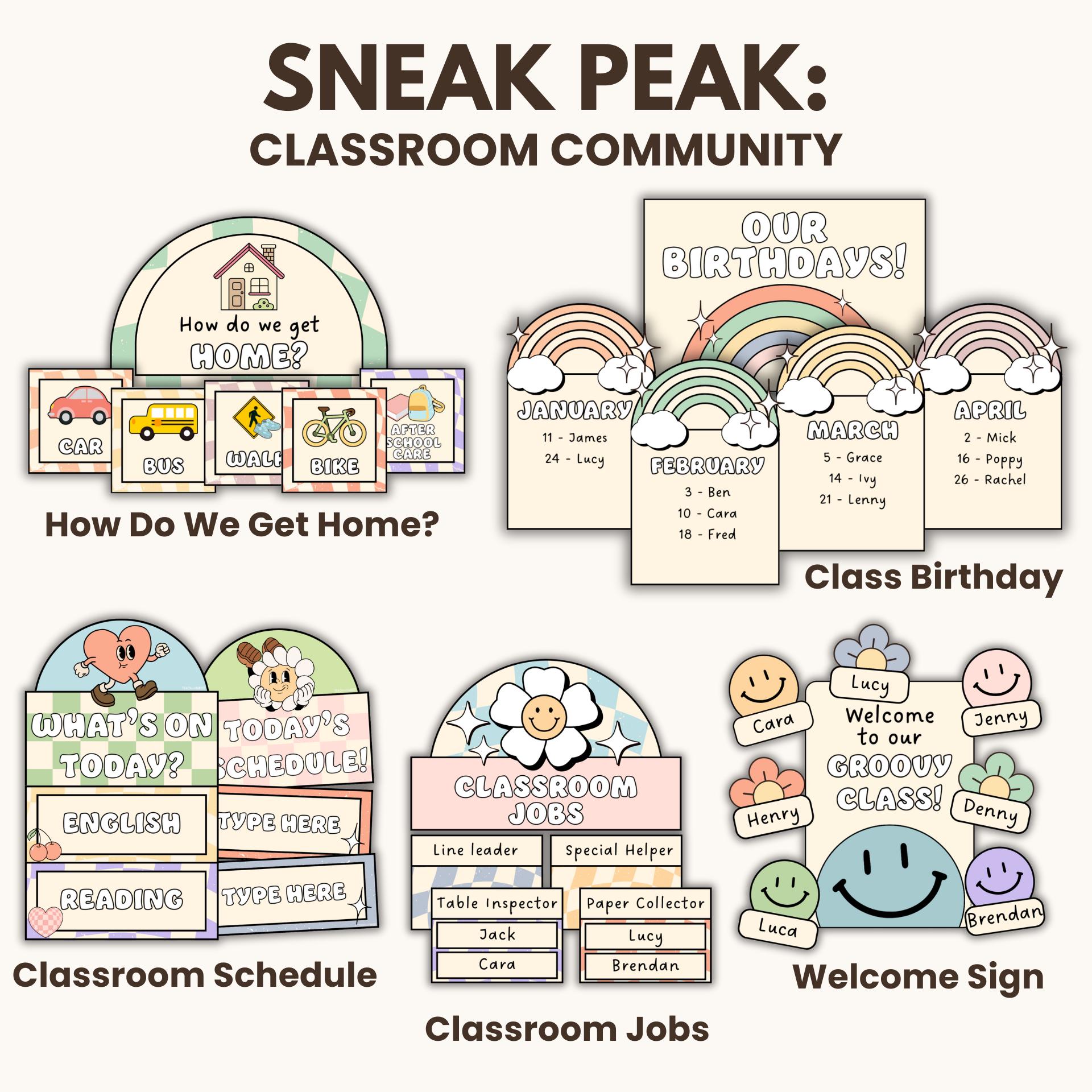Groovy Pastel Classroom Decor Bundle | Editable Classroom Printables ...