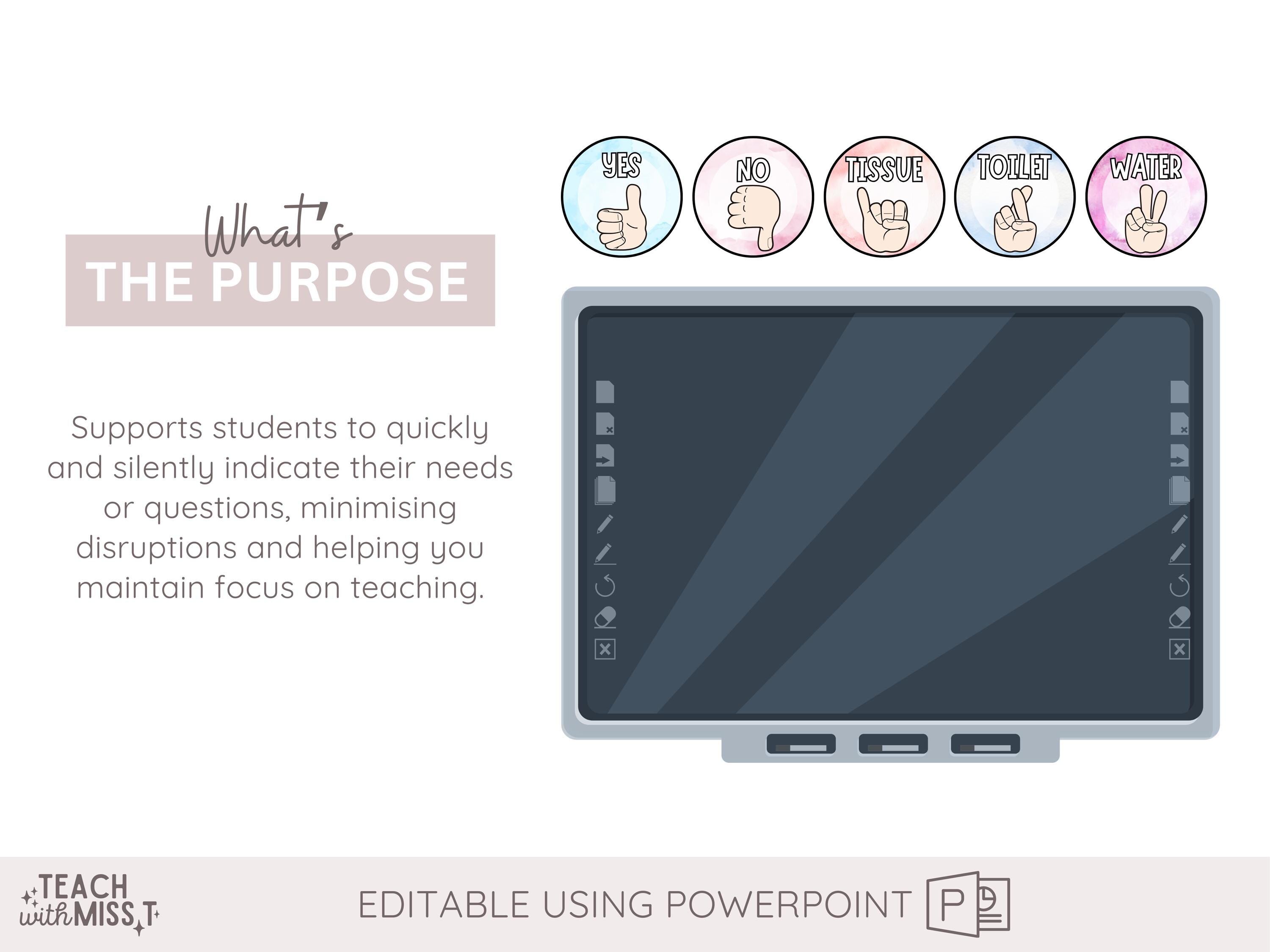 Watercolour Classroom Hand Signals Display Hand Signals Classroom ...