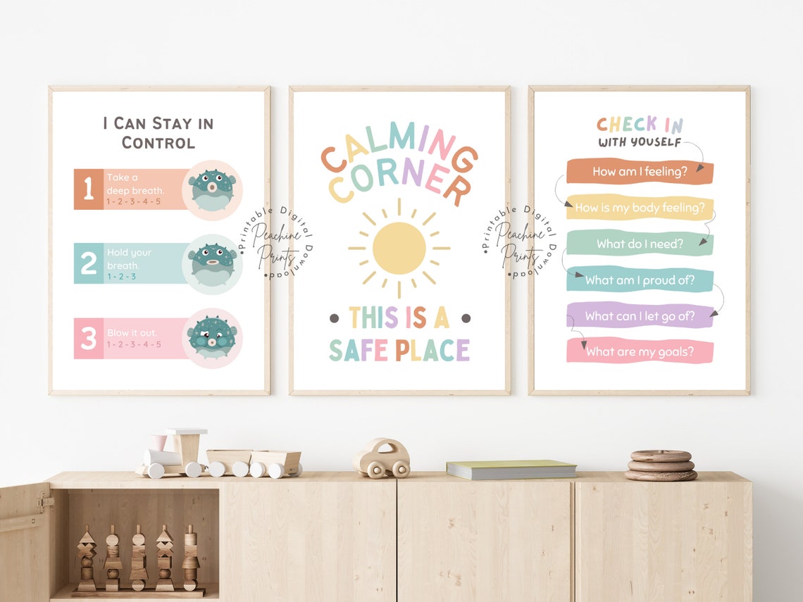 Calm Down Corner Poster Safe Place Print Calming Corner | Etsy