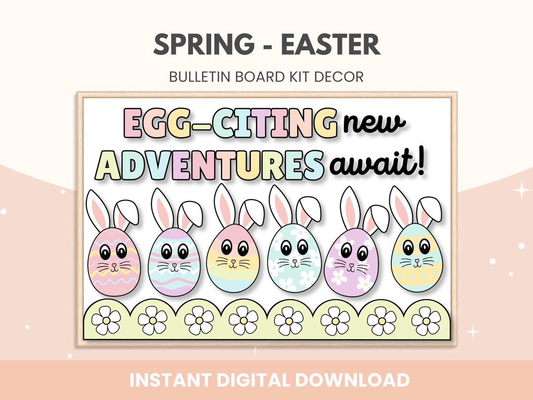 Easter Bulletin Board Kit Decor | Spring Classroom Bulletin Board Decor ...