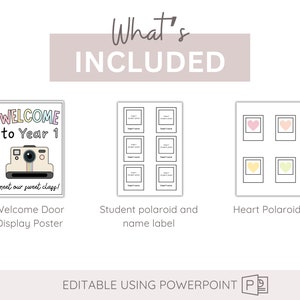 Polaroid Camera Classroom Door Display Editable Bundle Polaroid Camera ...
