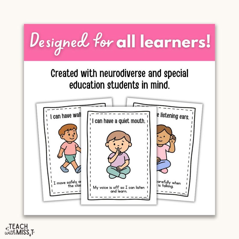 28 Classroom Expectations Visuals Posters: Special Education ...