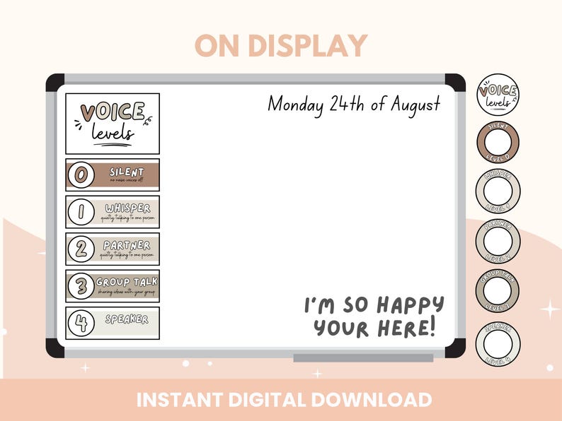 Neutral Noise and Voice Level Chart Classroom Display Bundle ...