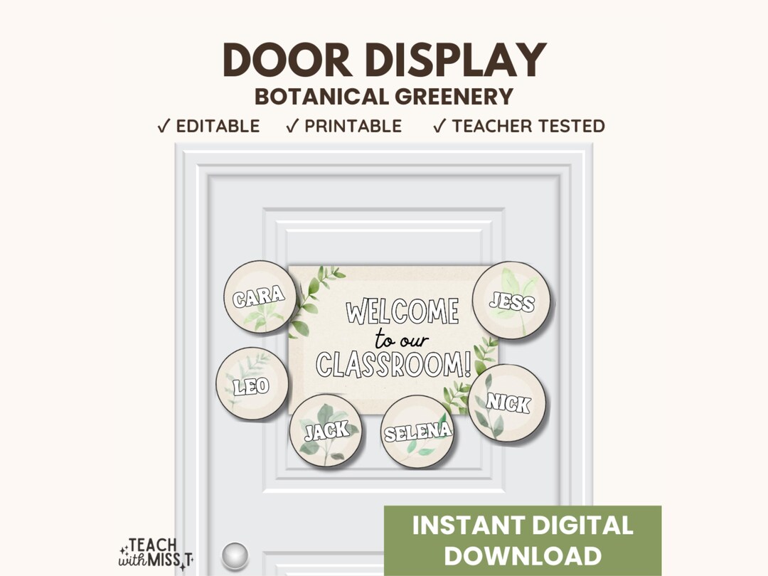 Botanical Classroom Door Display: Welcome Sign (digital Download) - Etsy