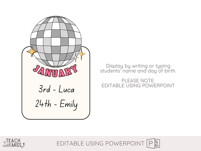Disco Ball Classroom Birthday Display Retro Birthday Bulletin Board ...