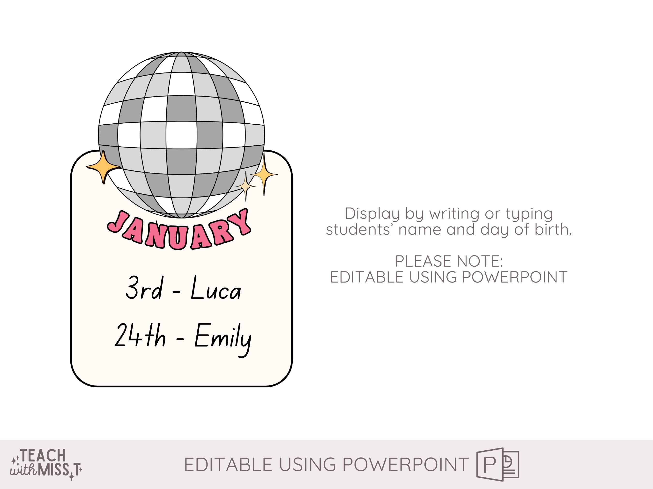 Disco Ball Classroom Birthday Display Retro Birthday Bulletin Board ...
