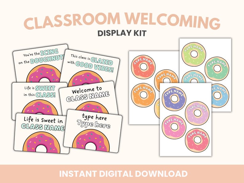 Doughnut Classroom Door Display: Rainbow Classroom Decor (digital ...