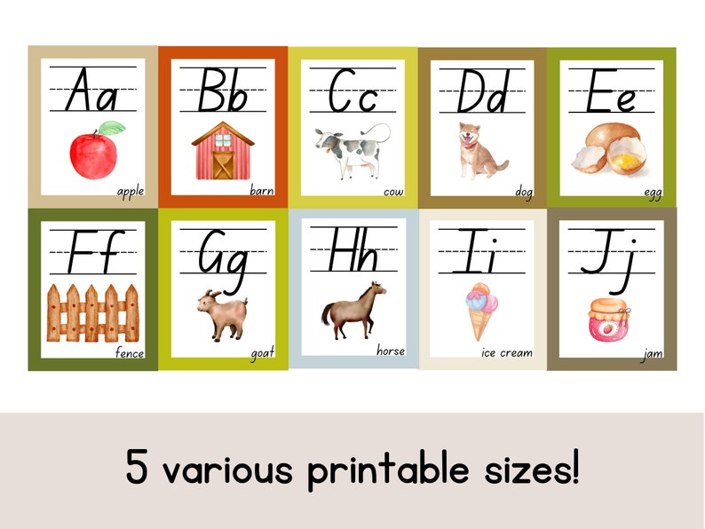 Farm Alphabet Posters Display ABC Alphabet Classroom Decor - Etsy