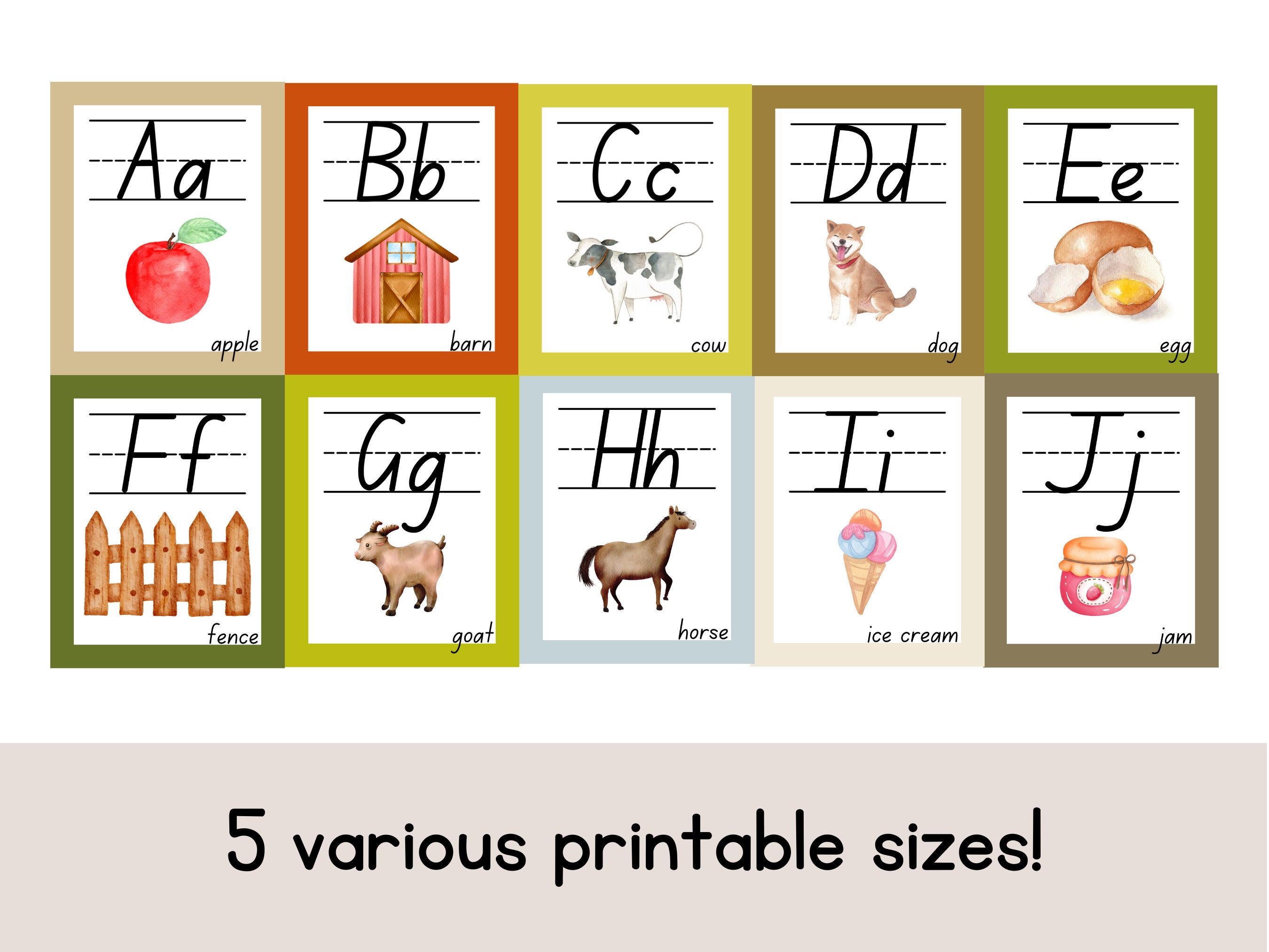 Farm Alphabet Posters Display ABC Alphabet Classroom Decor Alphabet ...