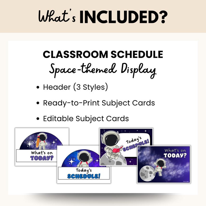 Space Classroom Decor: Schedule Cards & Bulletin Board Kit (digital ...