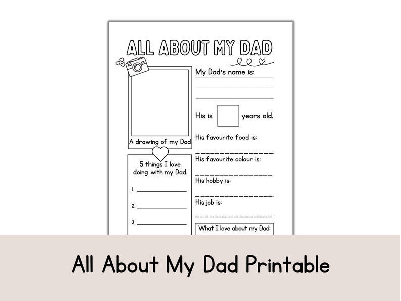 All About My Family Printable Template All About Me Mom Dad - Etsy
