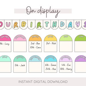 Rainbow Classroom Birthday Display Bundle Class Birthday Bulletin Board ...