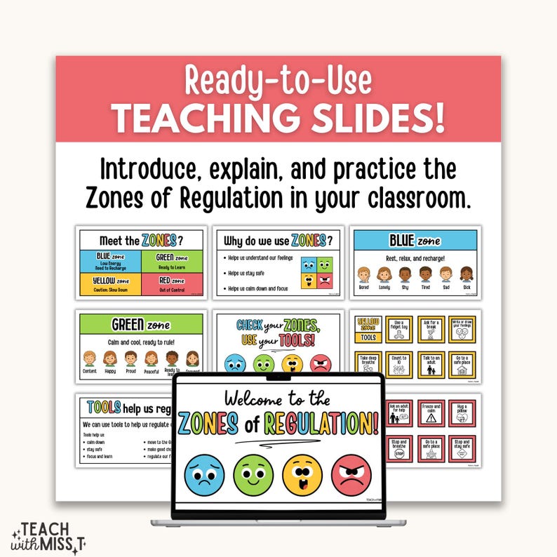 Zones of Regulation Bundle: Emotional Learning Flashcards & Charts ...