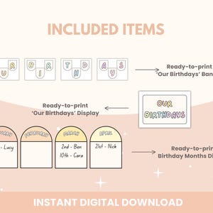 Pastel Rainbow Classroom Birthday Display (digital Download) - Etsy
