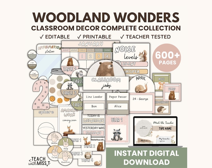 Fantasy Enchanted Forest Classroom Theme Decor Bundle for Middle or ...