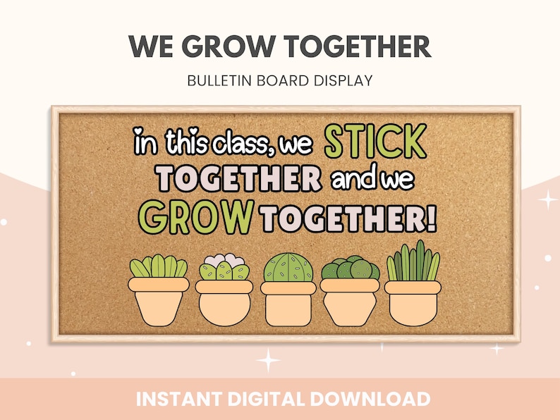 Cactus Classroom Bulletin Board Display: Succulent Theme (digital ...