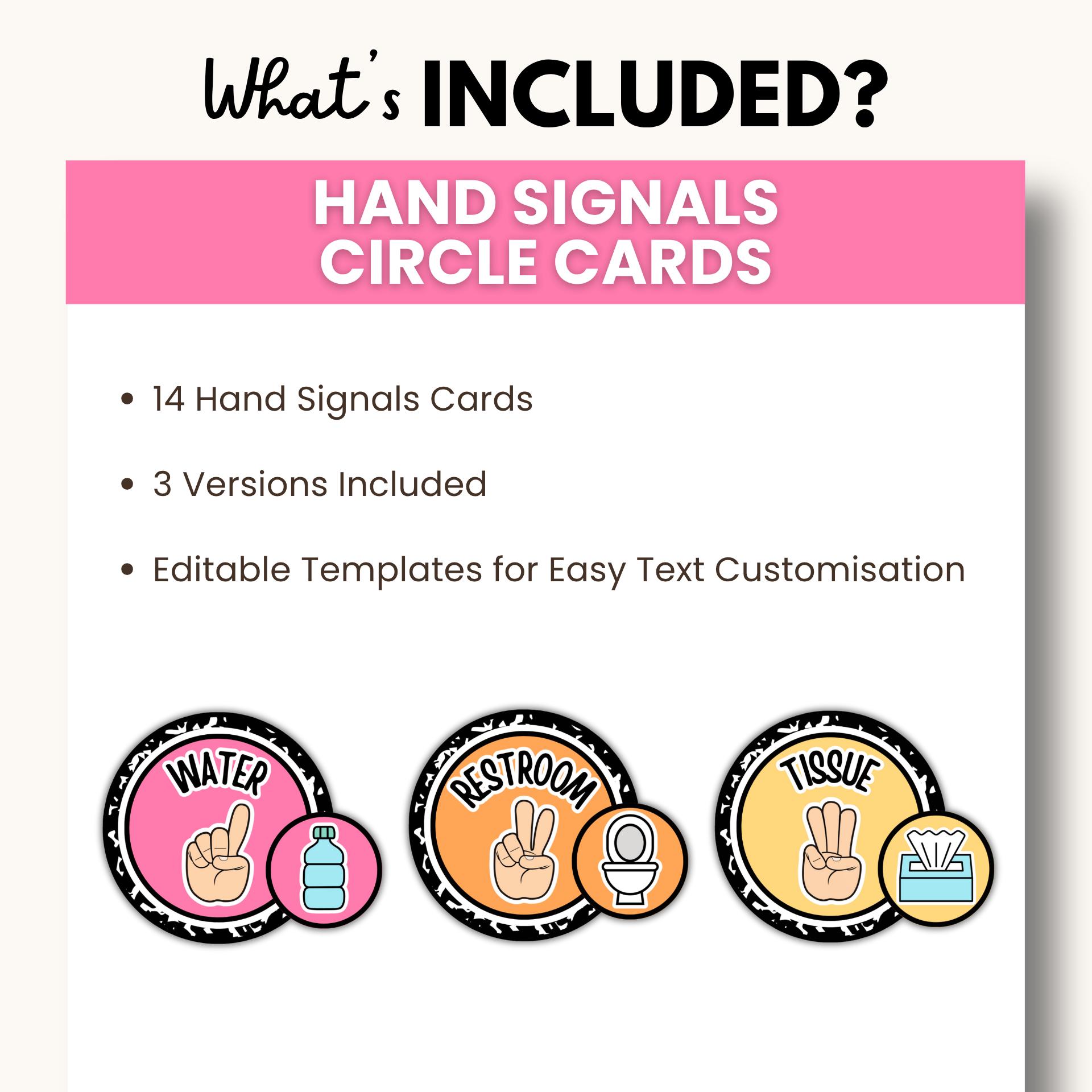 Classroom Hand Signals Poster Display | Composition Notebook Classroom ...