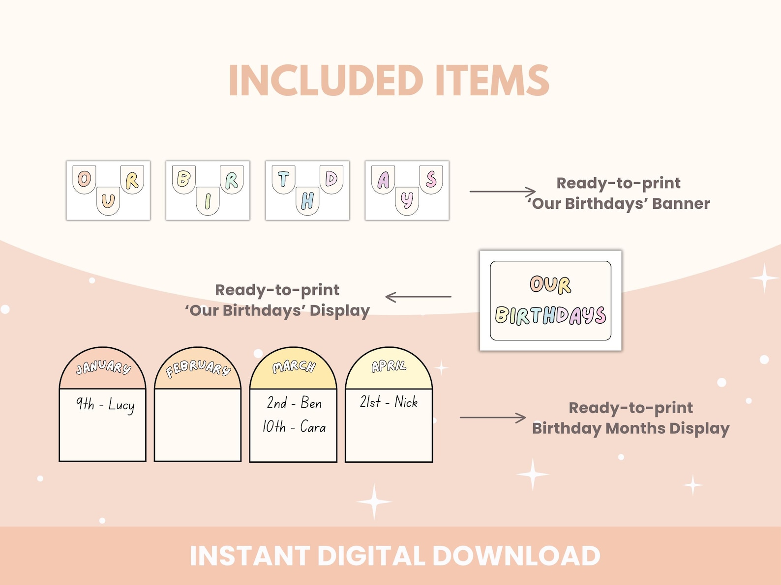 Pastel Rainbow Classroom Birthday Display (digital Download) - Etsy