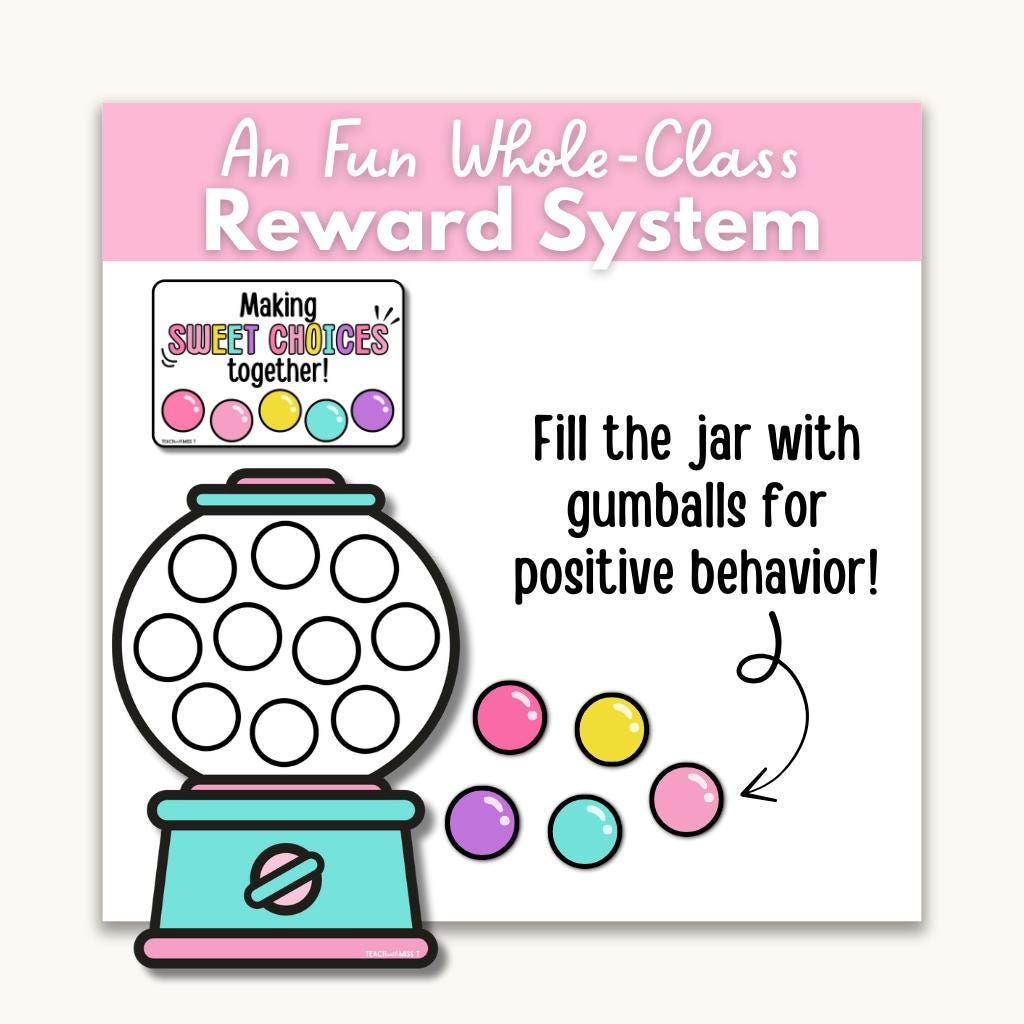 Gumball Classroom Reward System: Positive Behavior Management (digital ...