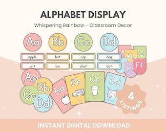 Rainbow Butterfly Alphabet Classroom Display - Etsy