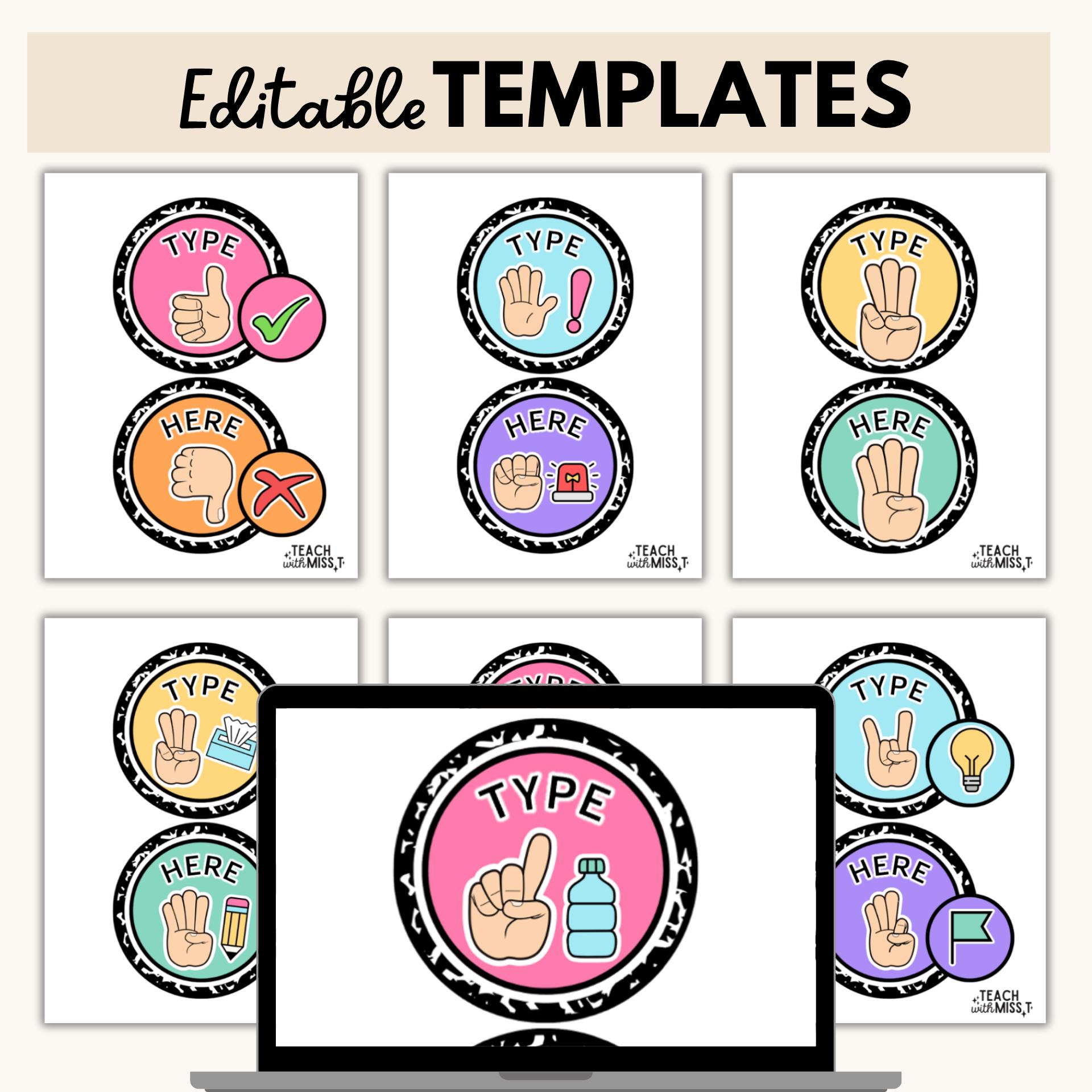 Classroom Hand Signals Poster Display | Composition Notebook Classroom ...