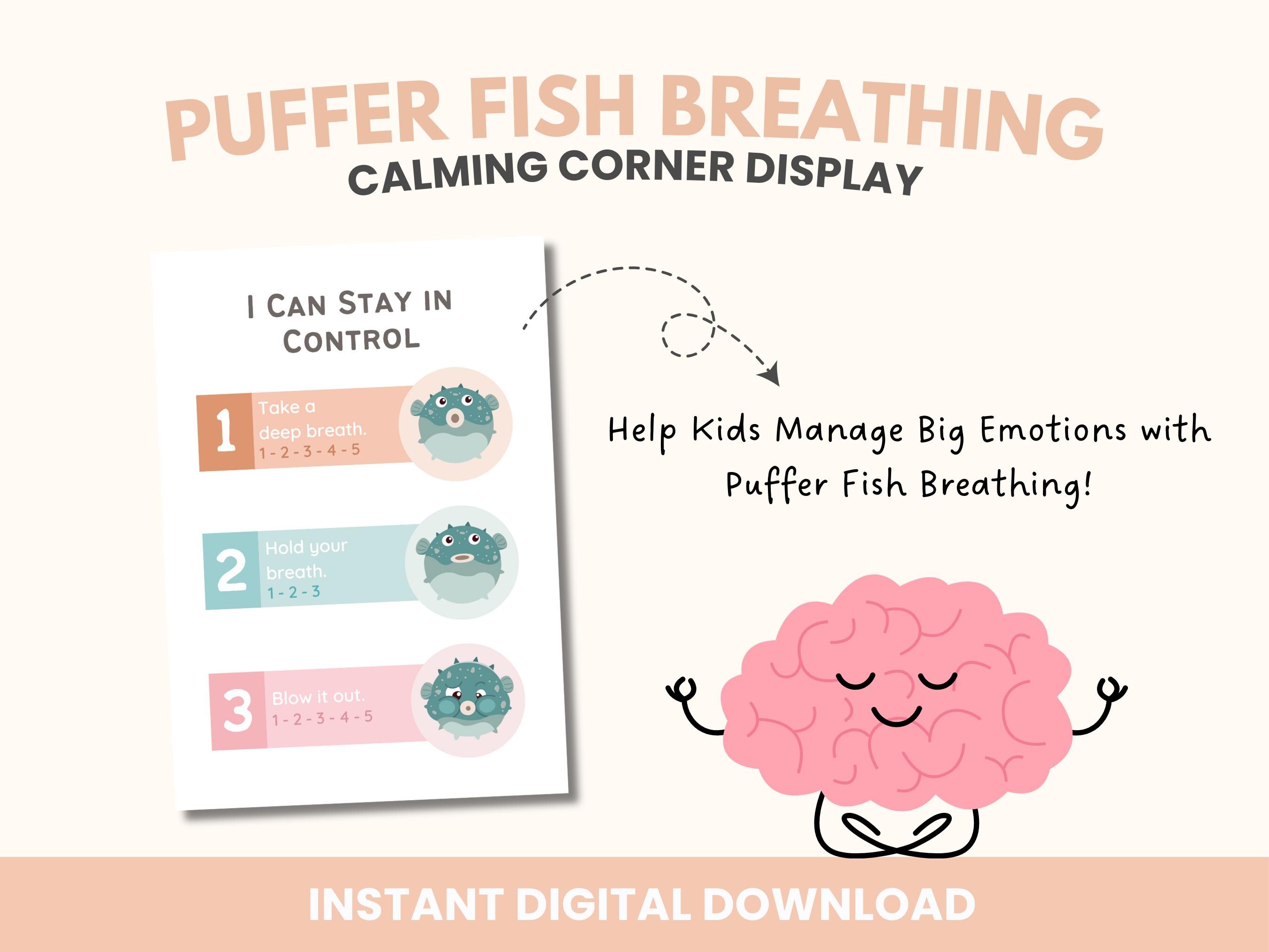 Breathing Exercise Poster for Kids: Calming Corner Print (digital ...