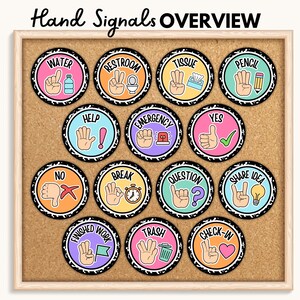 Classroom Hand Signals Poster Display | Composition Notebook Classroom ...