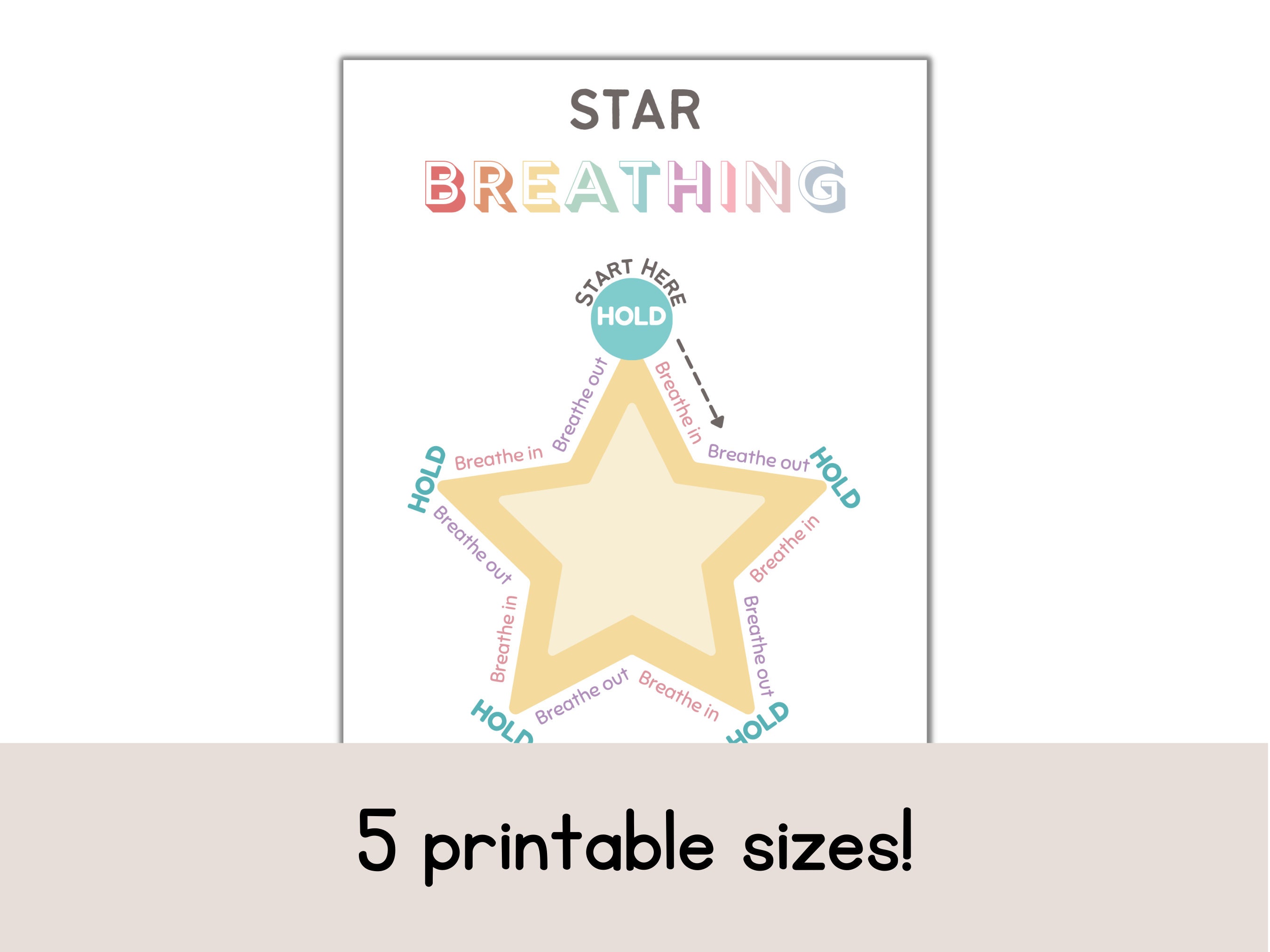 Star Breathing Poster Mindfulness Breathing Mental Health - Etsy