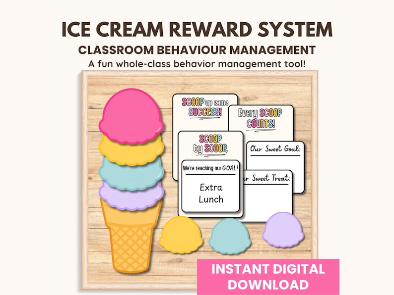 Ice Cream Cone Classroom Behavior Management Reward System Kit - Etsy