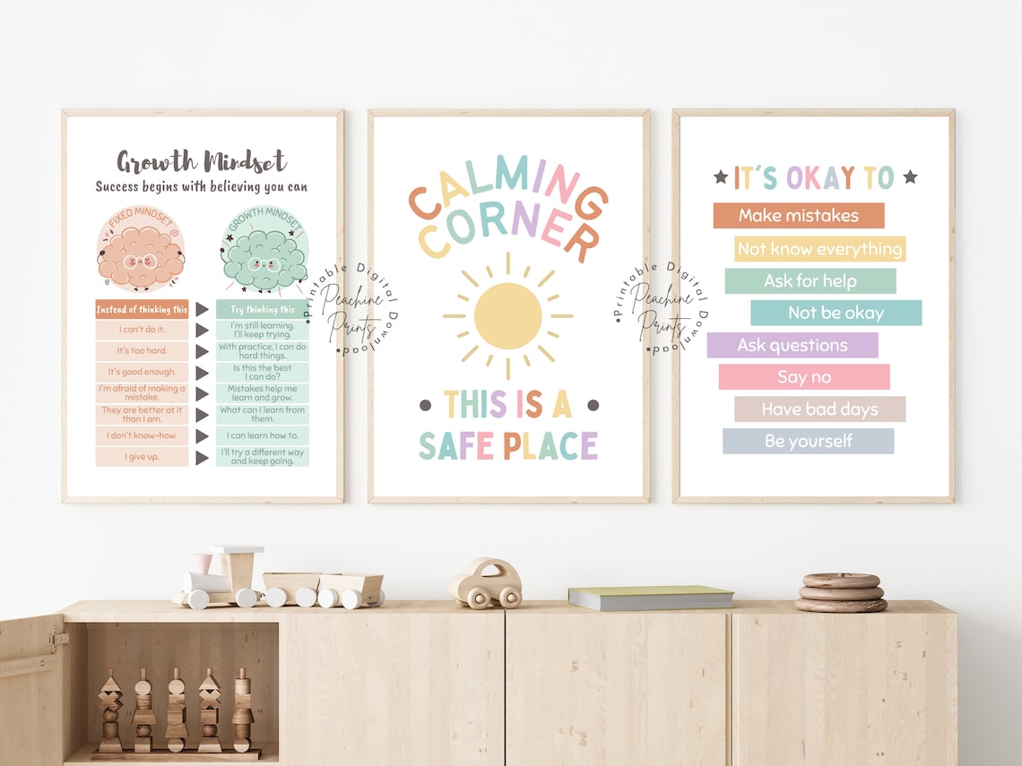 Calm Down Corner Poster Safe Place Print Calming Corner | Etsy