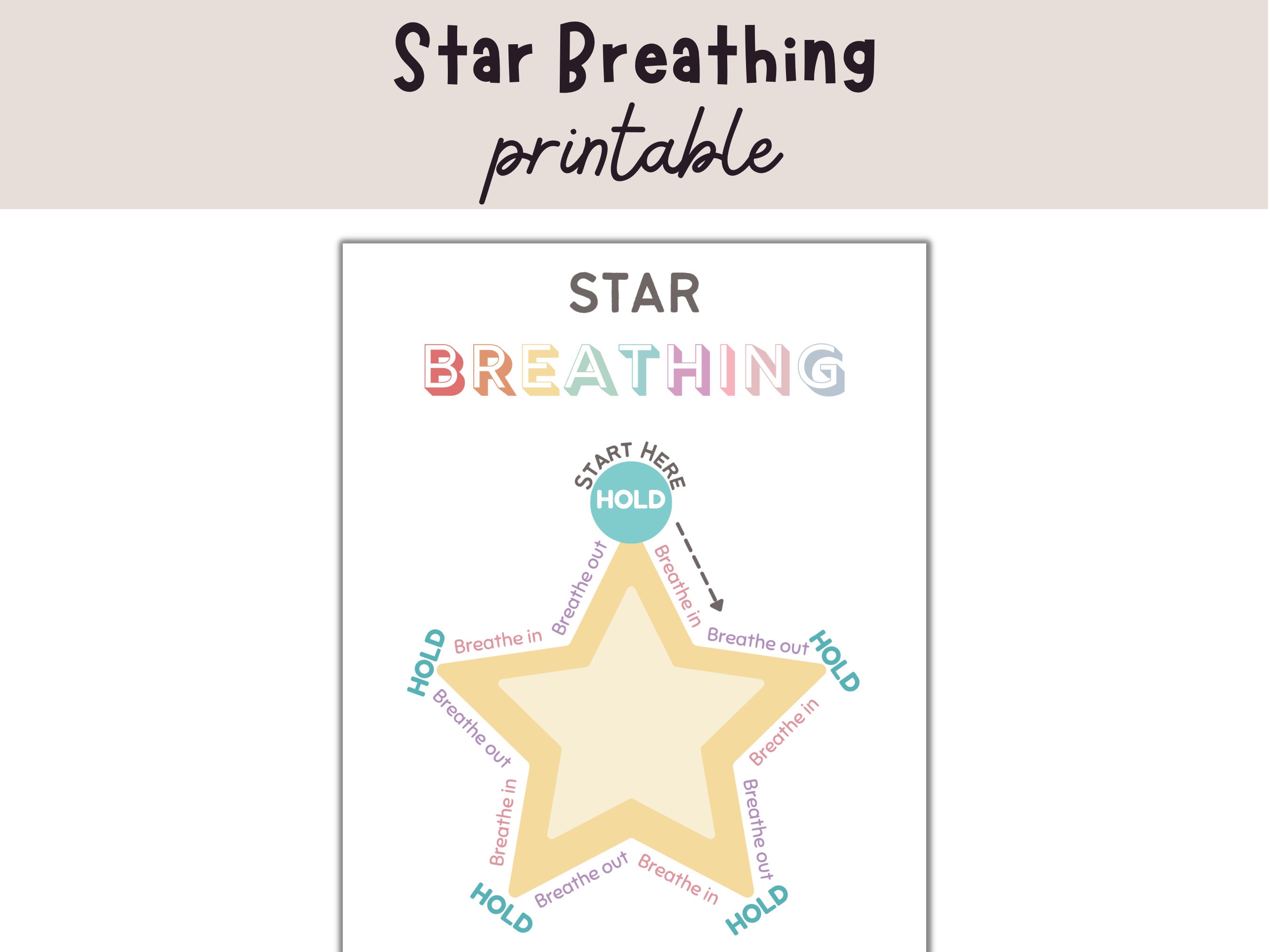 Star Breathing Poster Mindfulness Breathing Mental Health - Etsy