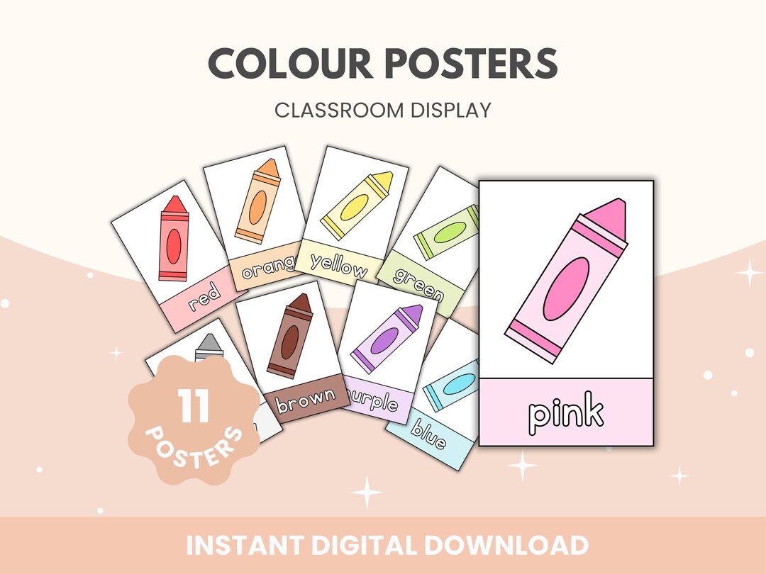 Color Posters Classroom Display: Rainbow Classroom Decor (digital ...