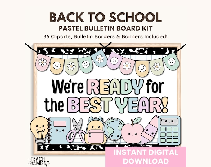 Back to School Bulletin Board | Pastel Classroom Decor| Rainbow | Cloud ...