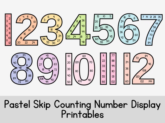 Skip Counting Number Display Posters Pastel Large Number - Etsy Australia