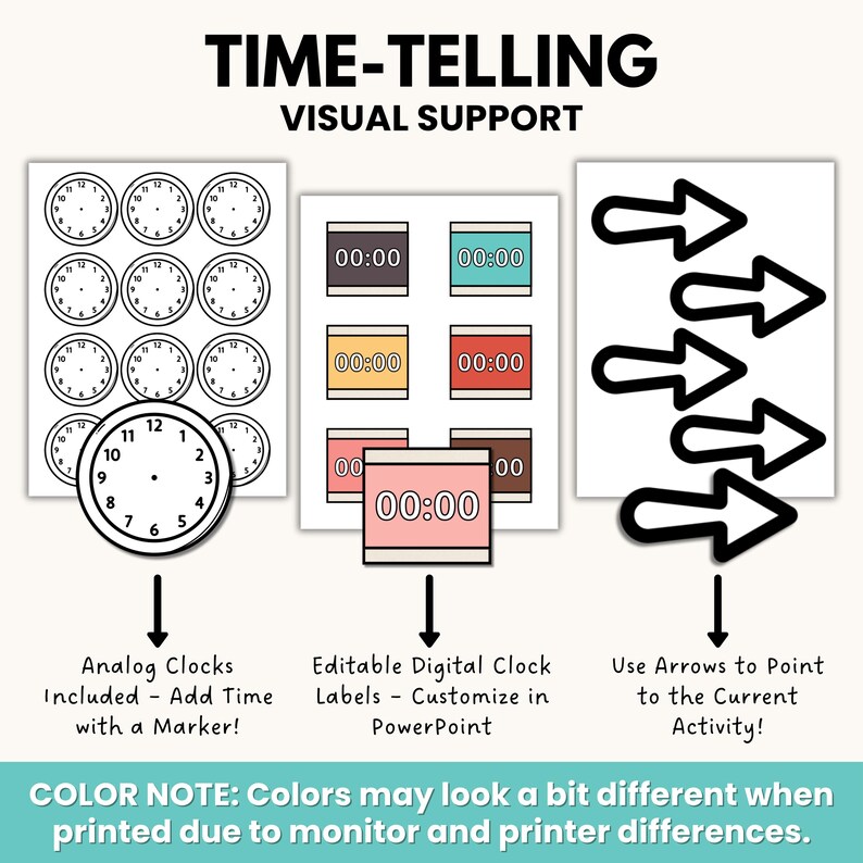 Groovy Retro Classroom Schedule Cards: Classroom Visual Display ...