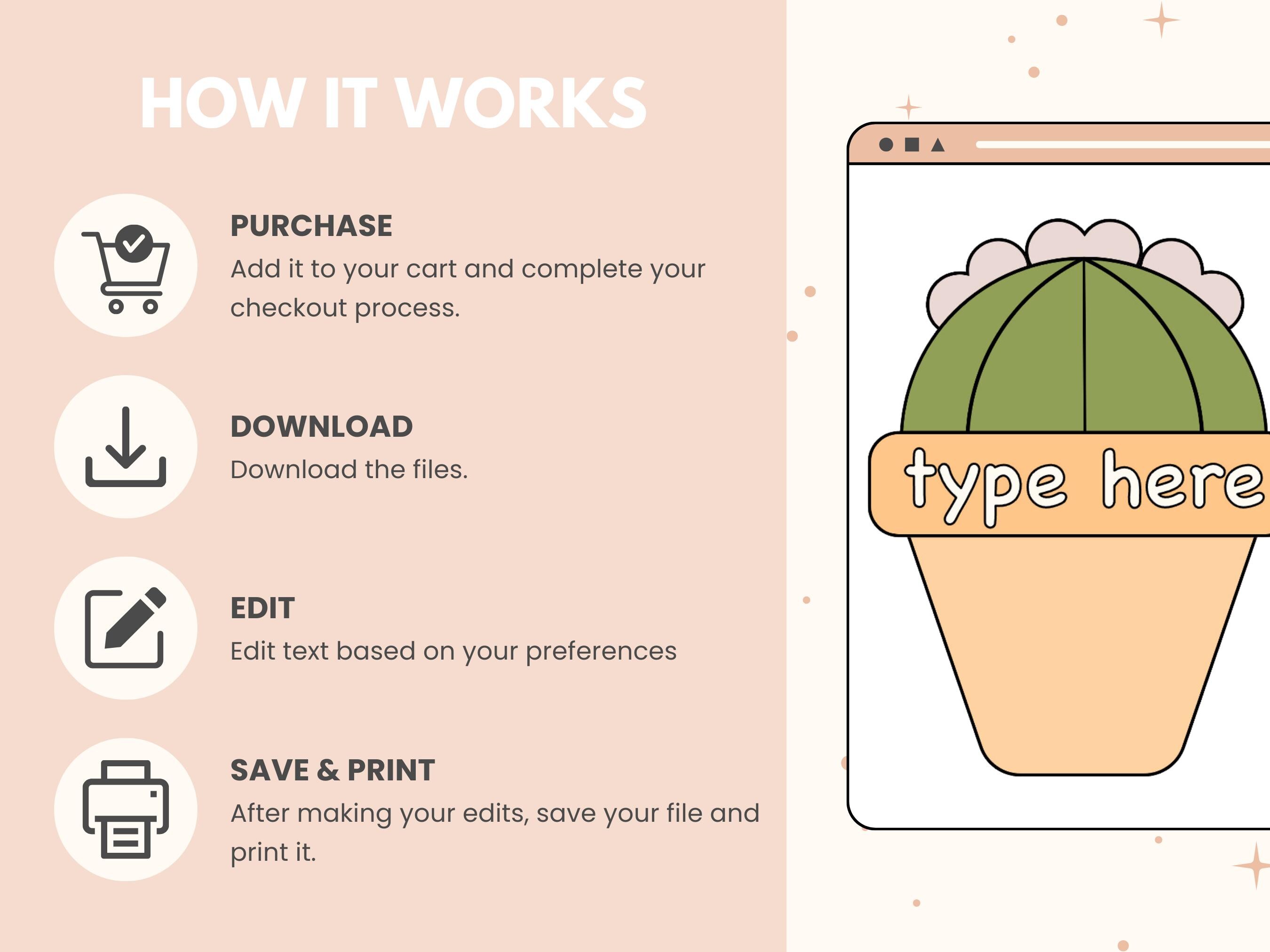 Cactus Classroom Birthday Display: Succulent Plants (digital Download ...