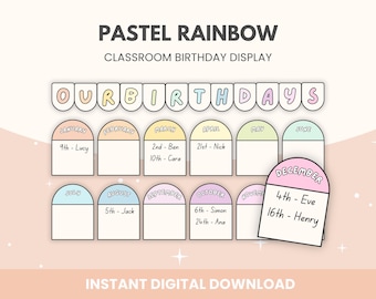 Rainbow Birthday Display | Birthday Chart | Rainbow | Preschool ...