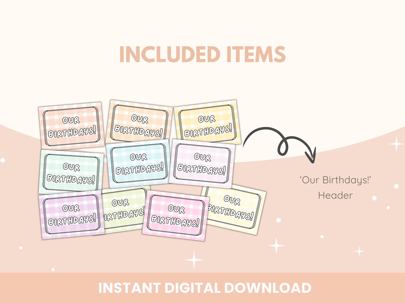 Pastel Gingham Classroom Birthday Display (digital Download) - Etsy