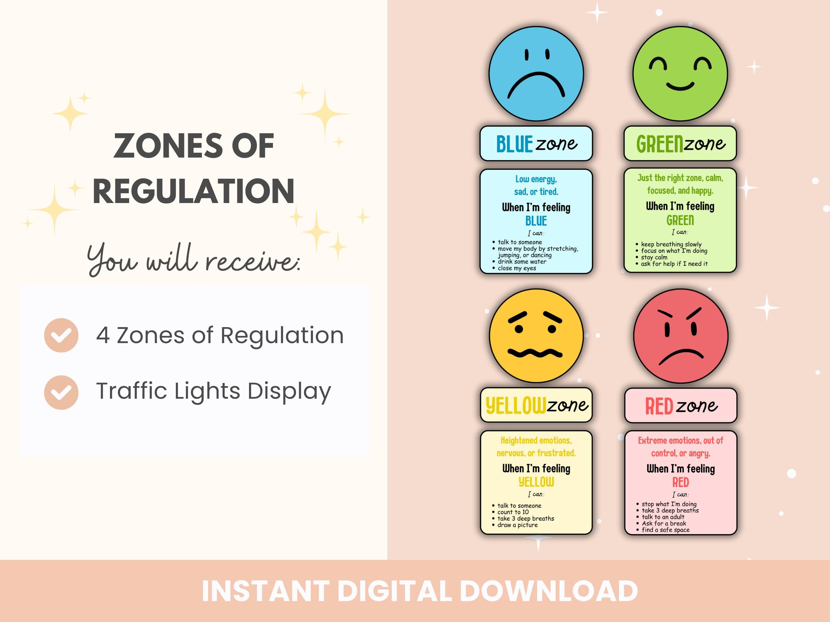 Zones of Regulation Display Bundle: Feelings Traffic Light (digital ...