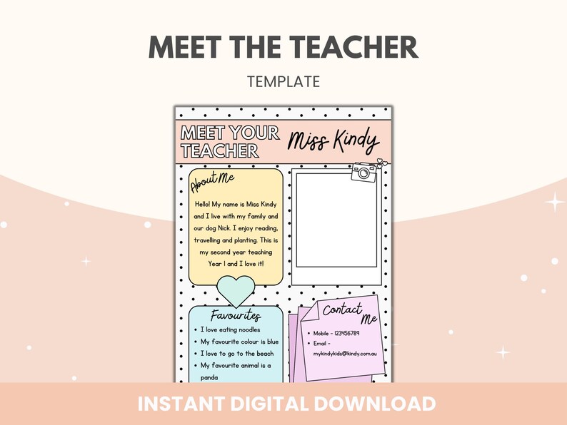 Pastel Polka Dot Meet the Teacher Template (digital Download) - Etsy